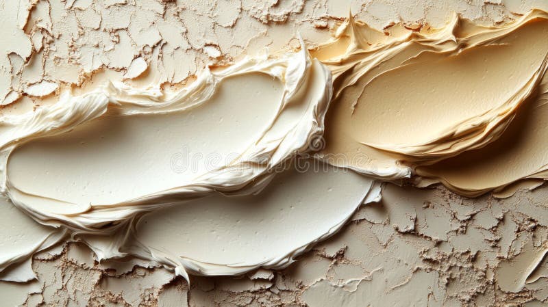 Textured Layers of Cream-colored Paint Spread Across a Canvas ...