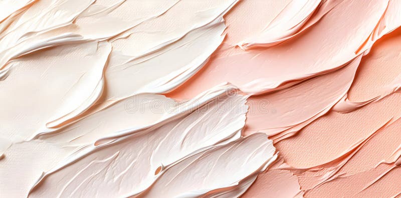 Textured Layers of Cream and Peach-Colored Paint with Subtle Sheen ...