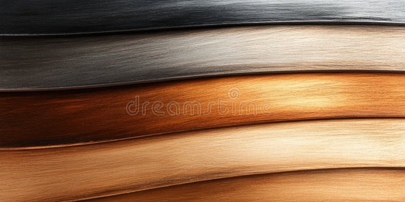 Textured Layers of Multi-colored Brushed Metal Sheets Arranged in Wavy ...