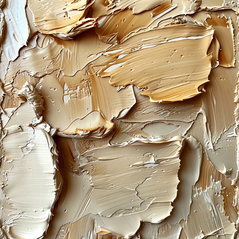 Textured Layers of Warm Beige Paint Create a Soothing Abstract ...