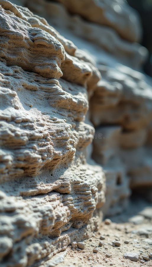 Textured Layers of Weathered Rock Stock Photo - Image of light, stone ...