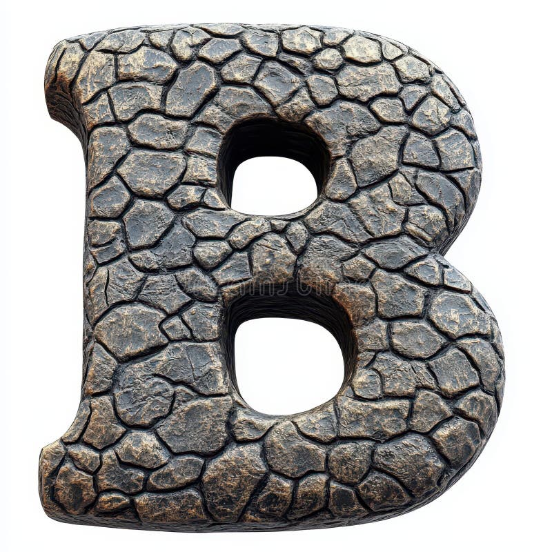 A Textured Letter "B" Designed To Resemble Stone, Possibly for ...