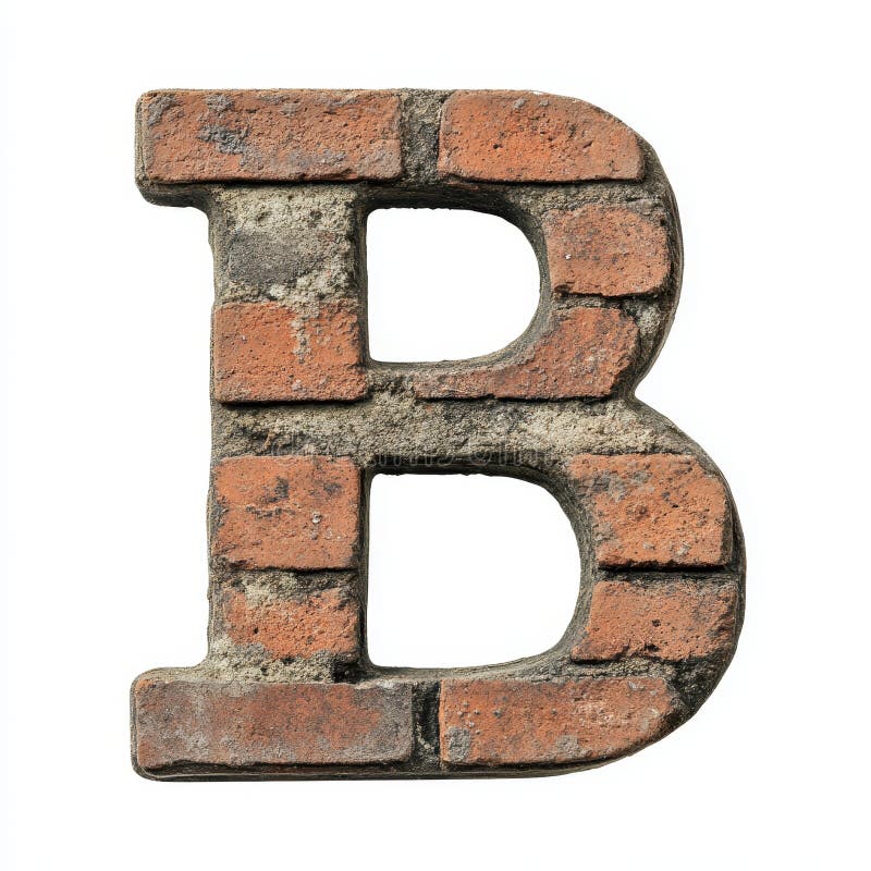A Textured Letter B Resembling Brickwork, Showcasing a Creative Design ...