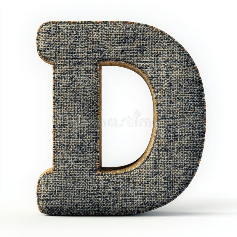 A Textured Letter "D" Resembling Denim, Showcasing a Creative Design ...