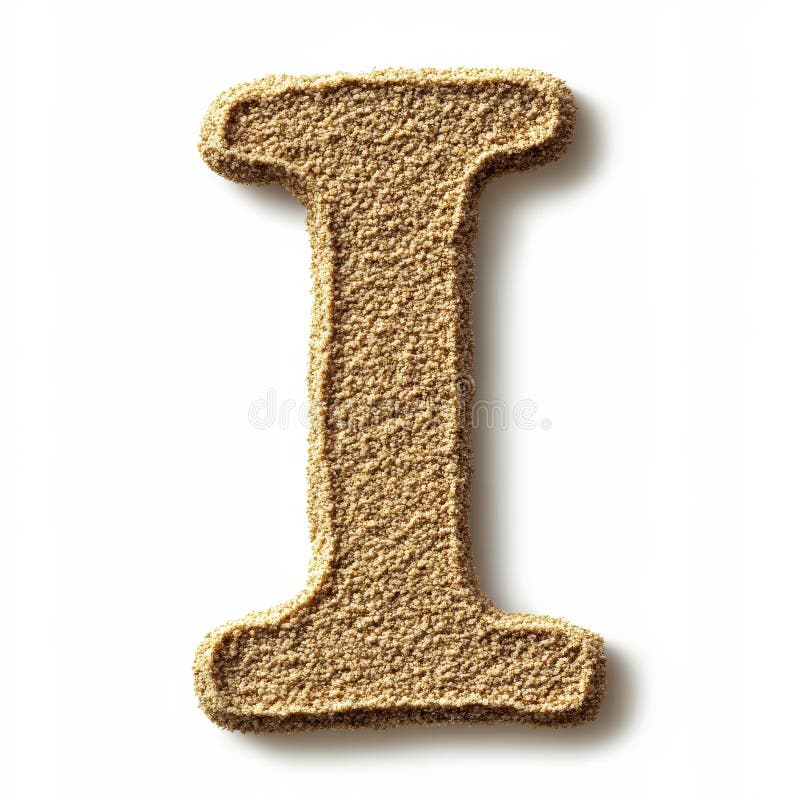 A Textured Letter "I" Made of Sand-like Material, Designed for Graphic ...