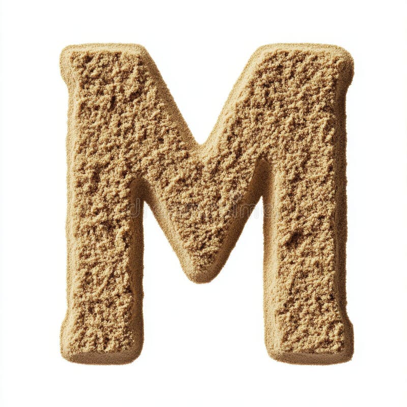 A Textured Letter "M" Designed in a Sandy Appearance, Suitable for ...
