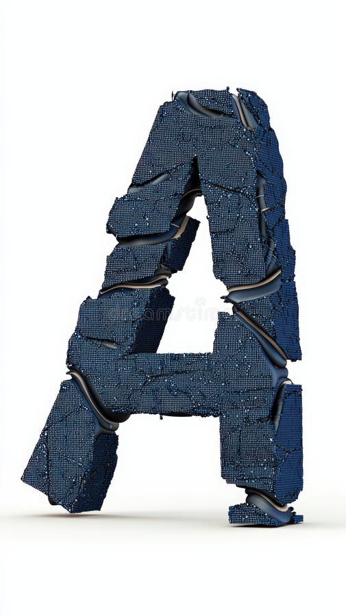 Textured Letter a Made of Dark Material on a Soft Background for ...