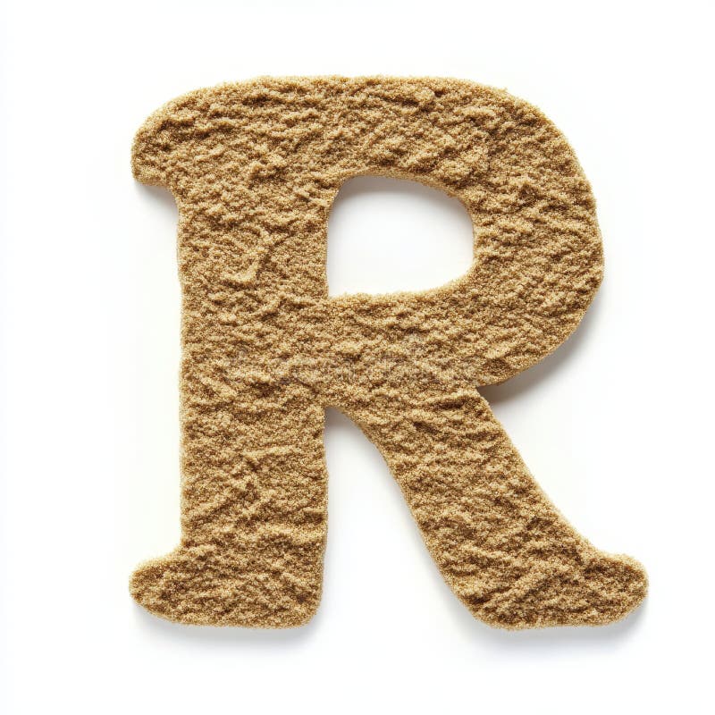 A Textured Letter R Made of a Sandy Material, Showcasing a Unique ...