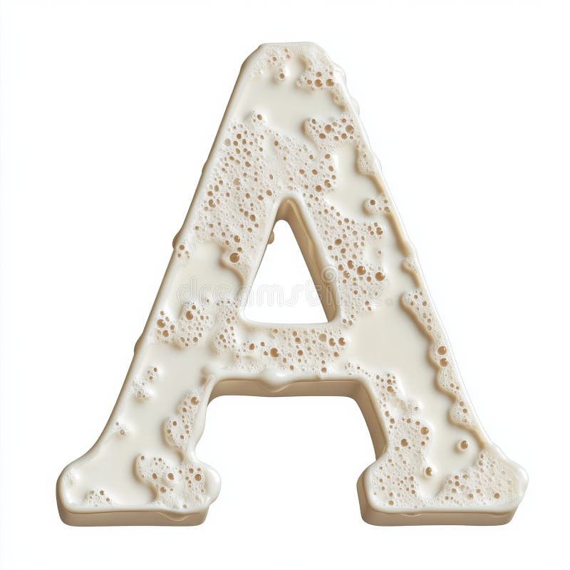 A Textured Letter "a" Resembling a Creamy Substance with Bubbles ...