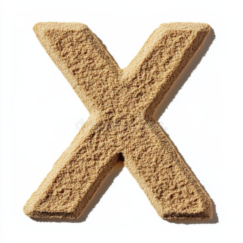 A Textured Letter X in a Sandy Material, Possibly for Decorative or ...