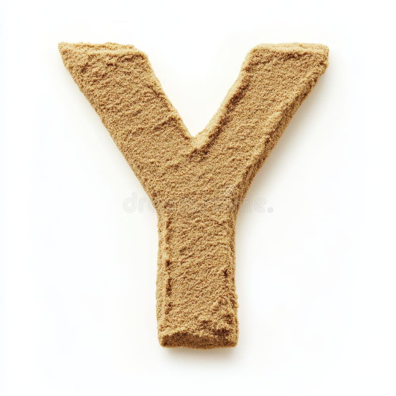 A Textured Letter Y Made of Sand, Showcasing a Creative Design Element ...