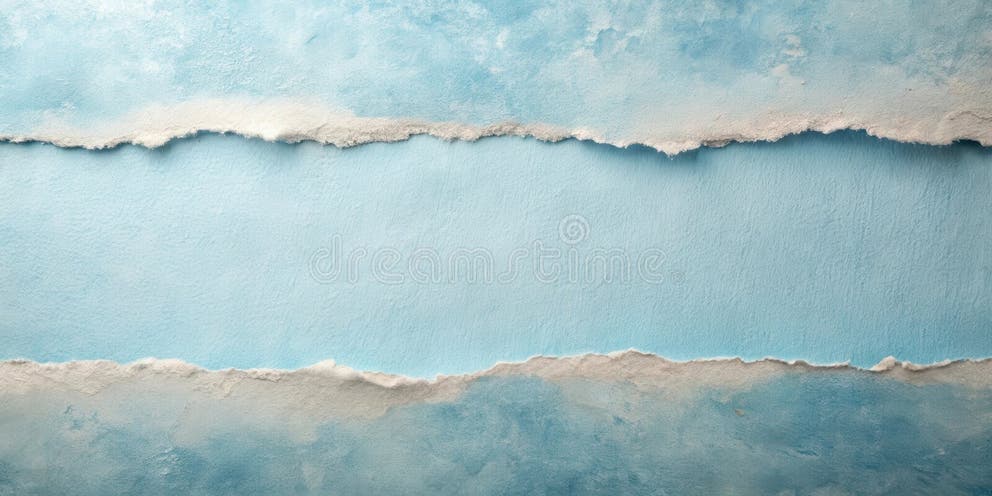 Textured Light Blue Paper with Torn Edges and a Central Blank Space ...