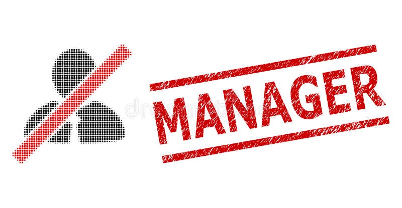 Textured Manager Seal Stamp and Halftone Dotted Blacklisted Clerk Stock ...