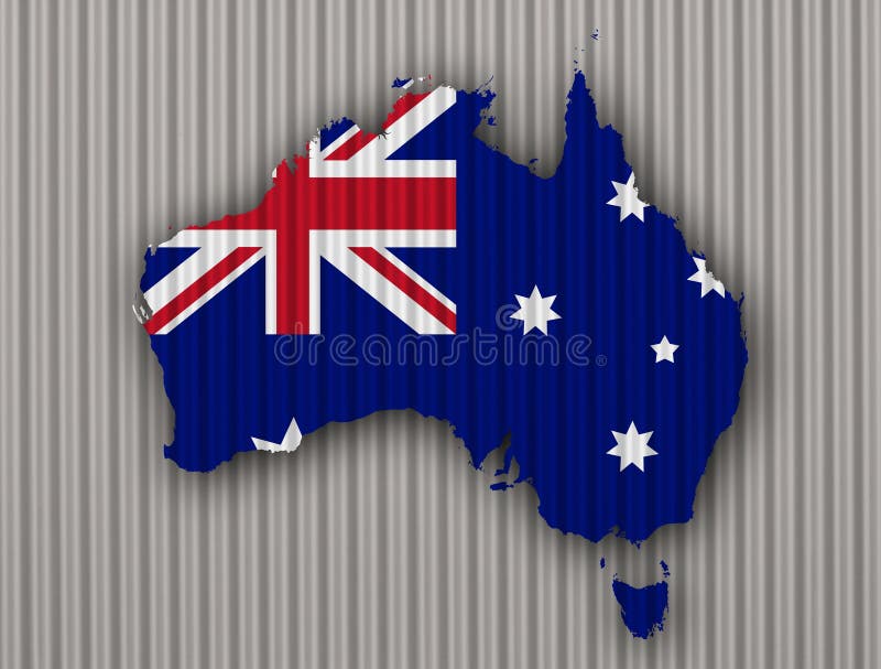Textured Map of Australia in Nice Colors Stock Illustration ...