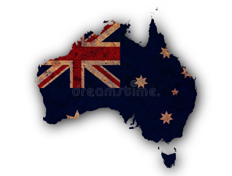 Textured Map of Australia in Nice Colors Stock Image - Image of rusted ...