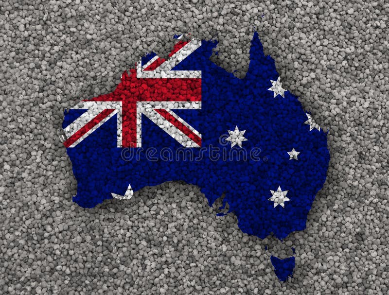 Textured Map of Australia in Nice Colors Stock Illustration ...