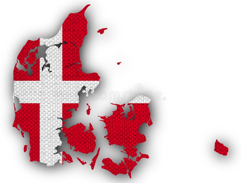 Textured Map of Denmark in Nice Colors Stock Illustration ...
