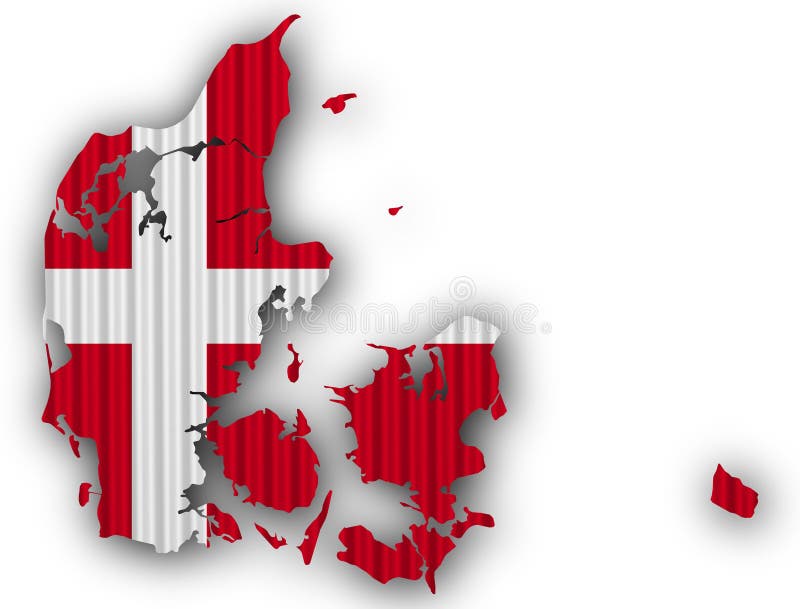 Textured Map of Denmark in Nice Colors Stock Illustration ...