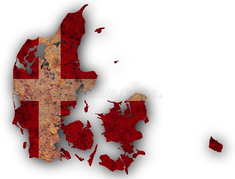 Textured Map of Denmark in Nice Colors Stock Illustration ...