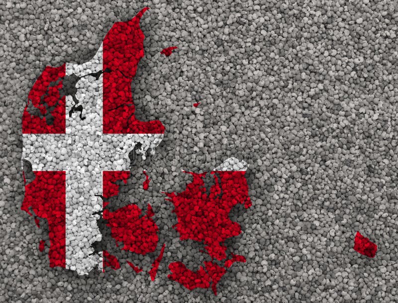 Textured Map of Denmark in Nice Colors Stock Photo - Image of outline ...