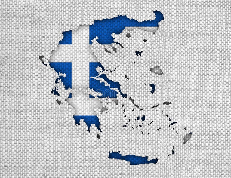 Textured Map of Greece in Nice Colors Stock Illustration - Illustration ...