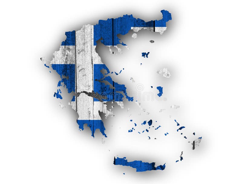 Textured Map of Greece in Nice Colors Stock Illustration - Illustration ...