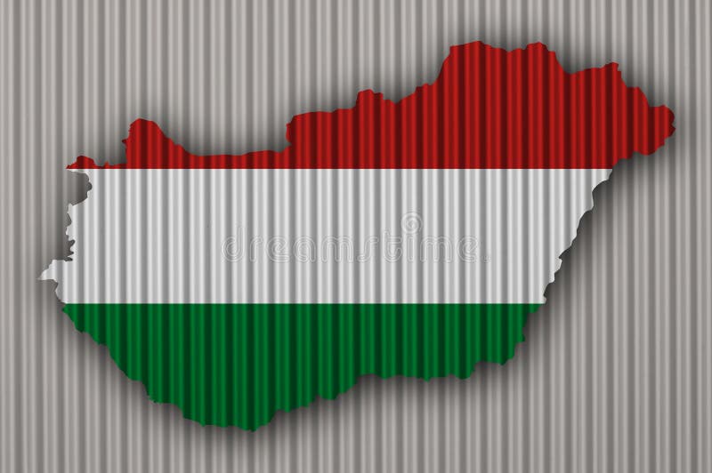 Textured Map of Hungary in Nice Colors Stock Illustration ...