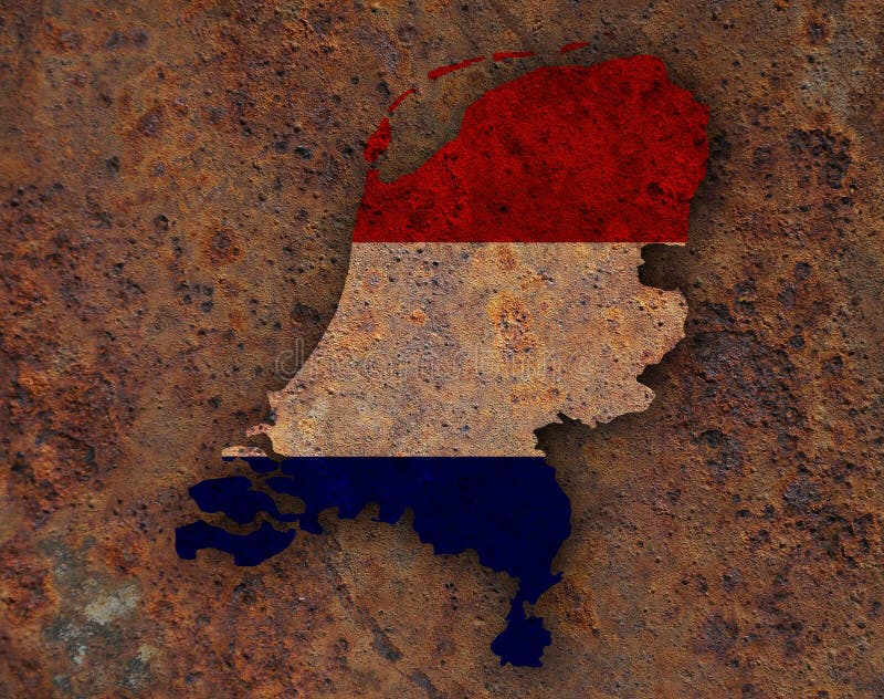 Textured Map of the Netherlands in Nice Colors Stock Photo - Image of ...