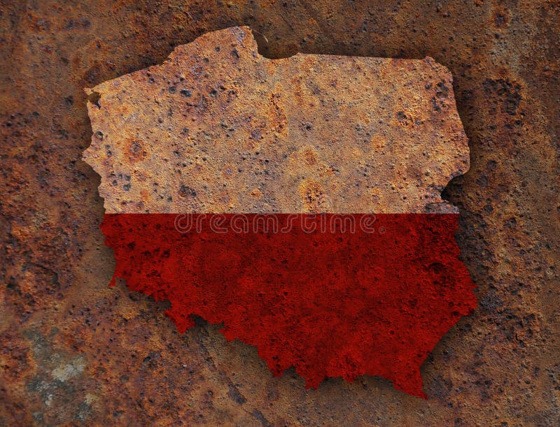 Textured Map of Poland in Nice Colors Stock Photo - Image of rusty ...