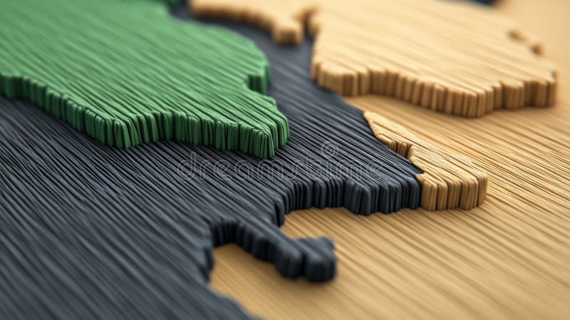 Textured Map with Raised, Colorful Regions Creates a Striking Visual ...