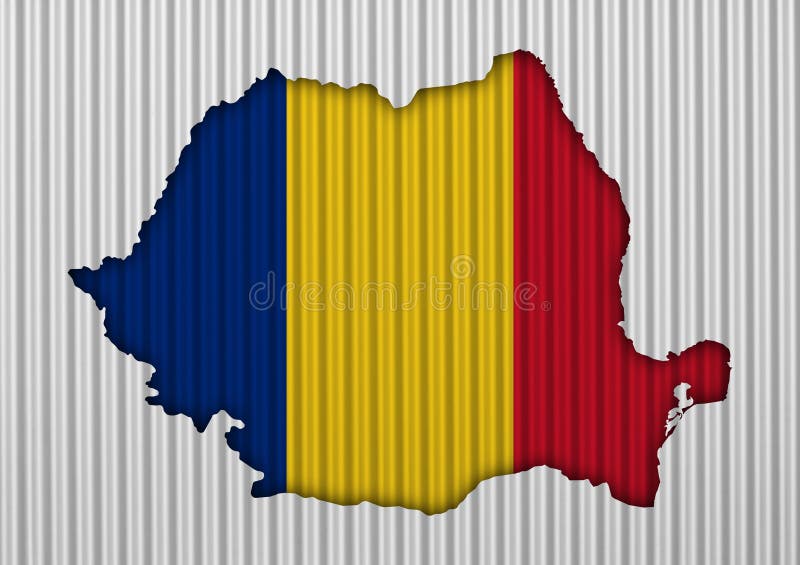 Textured Map of Romania in Nice Colors Stock Illustration ...