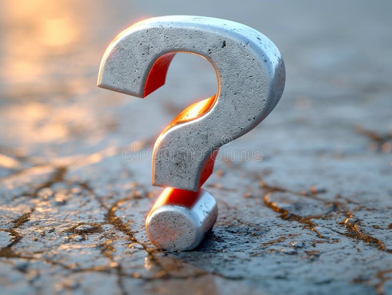 Textured Metal 3D Question Mark on a Light Background Stock ...