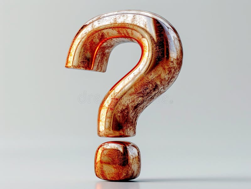 Textured Metal 3D Question Mark on a Light Background Stock ...