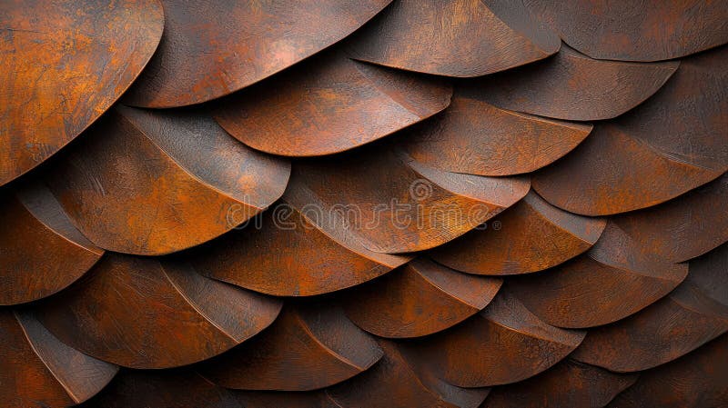 Textured Metal Surface with Overlapping Geometric Shapes in Warm Tones ...