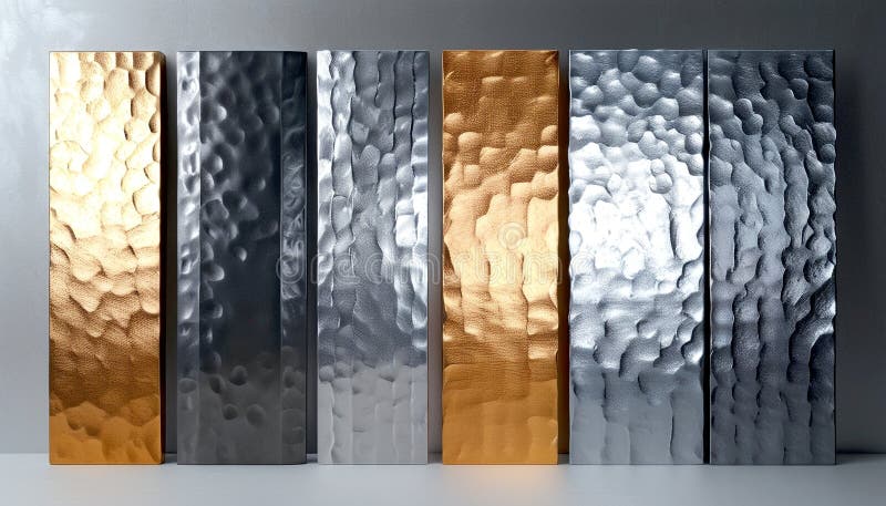 Textured Metallic Panels Displaying Artistic Craftsmanship in Subtle ...