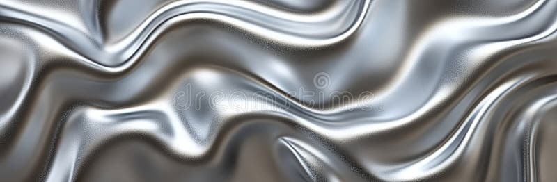 Textured Metallic Surface with Flowing Waves and Reflections in Silver ...