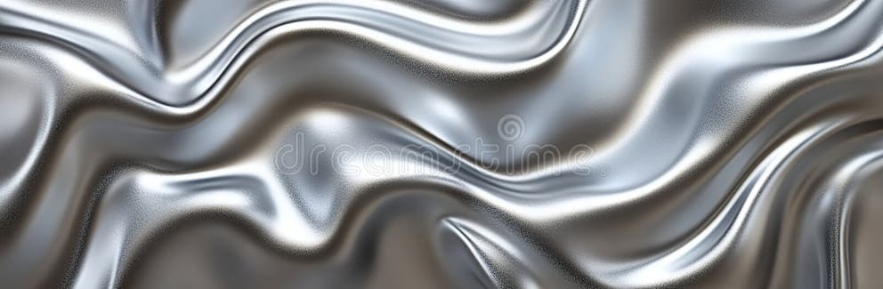 Textured Metallic Surface with Flowing Waves and Reflections in Silver Tones Stock Illustration ...