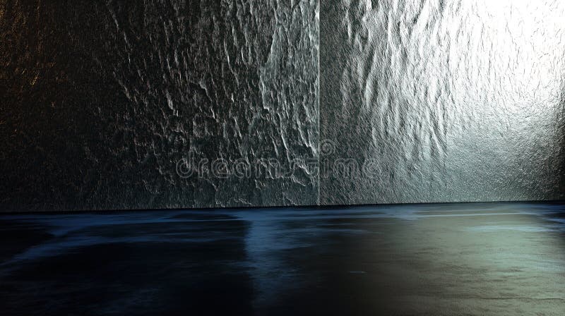 Textured Metallic Wall with Reflective Surface in Minimalist Interior ...