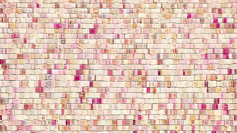 A Textured Mosaic of Various Pink and Beige Rectangular Shapes Stock ...