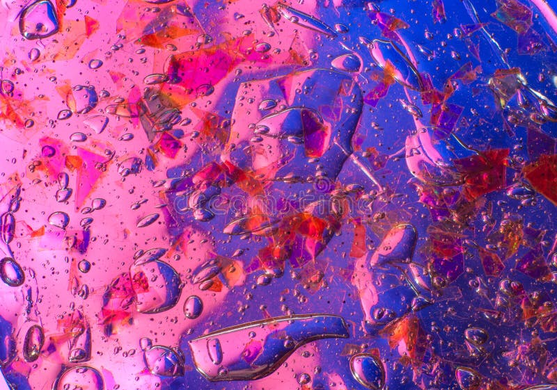 Textured Neon Background Transparent Slime with Particles Inside Stock ...