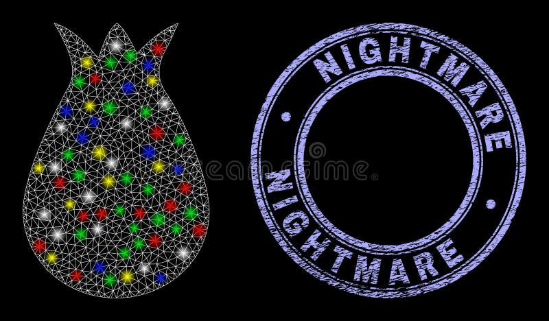Textured Nightmare Stamp and Glare Network Alien Egg Stock Vector ...