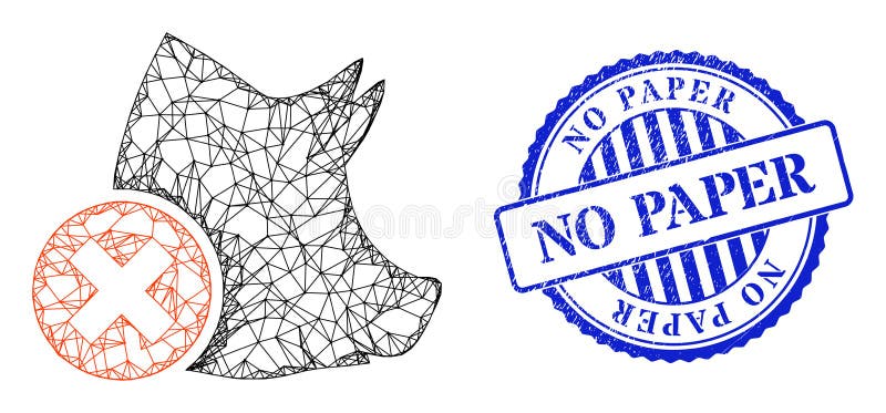 Textured No Paper Badge and Hatched Wrong Pork Mesh Stock Vector ...