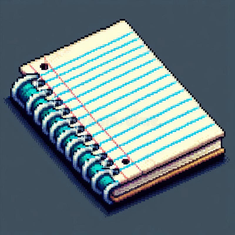 Textured Notebook Paper a Pixel Art Representation O Stock Illustration ...