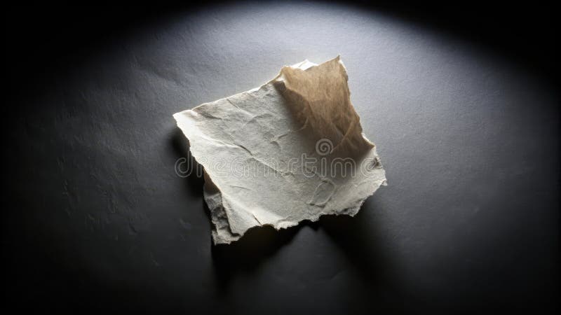 A Textured, Off-white Piece of Crumpled Paper Rests on a Dark Surface ...