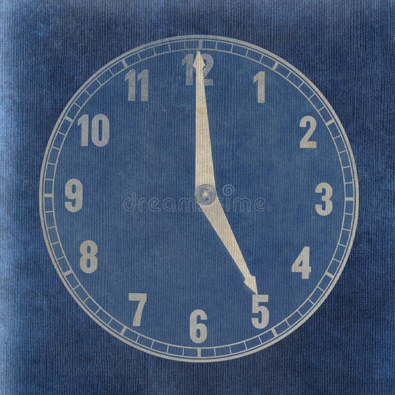 Clock Face Showing 5 O Clock Stock Image - Image of numerals, time: 3384031