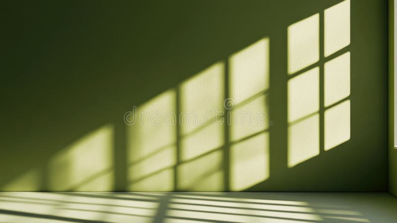 Textured Olive Green Canvas with Shadow Play from Window. Stock ...