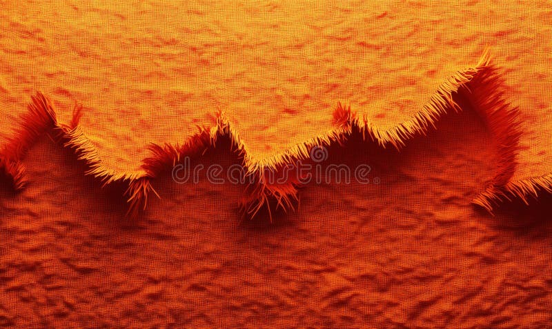 Textured Orange Fabric with Frayed Edges Creating a Vibrant Visual ...