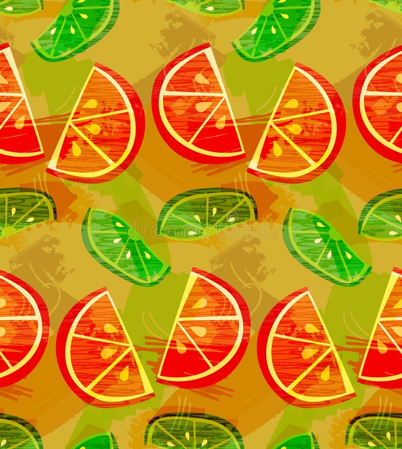 Textured Orange and Lime Slices Grudge Stock Vector - Illustration of ...