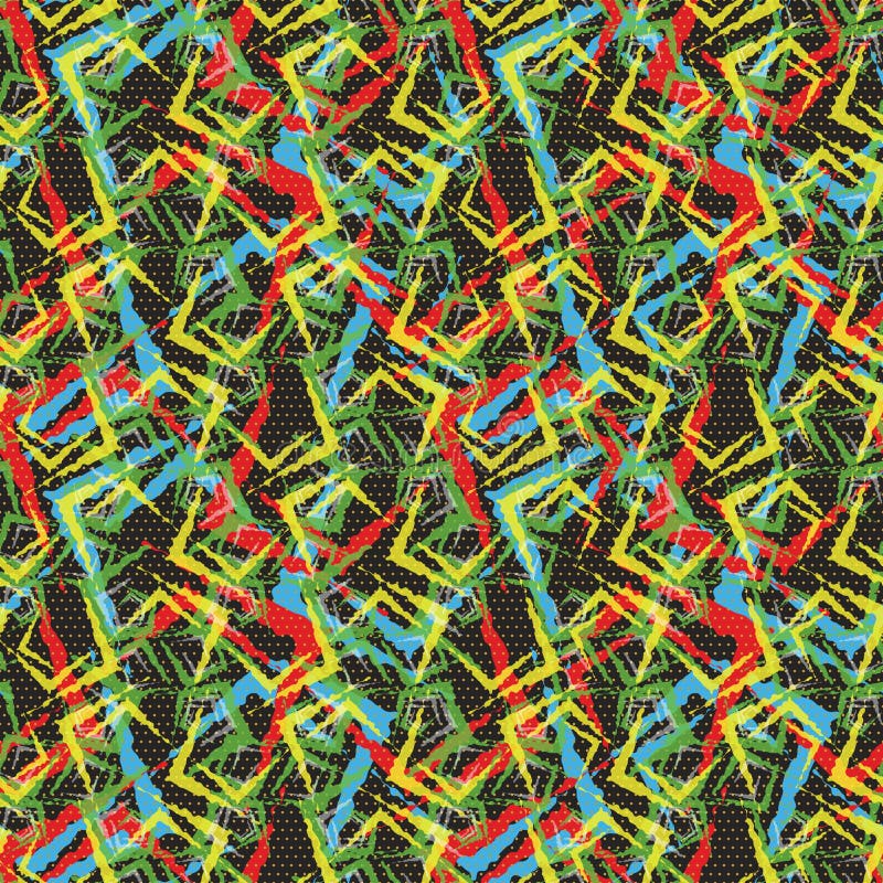 Textured Ornament with Colored Random Paint Splashes Stock Vector ...