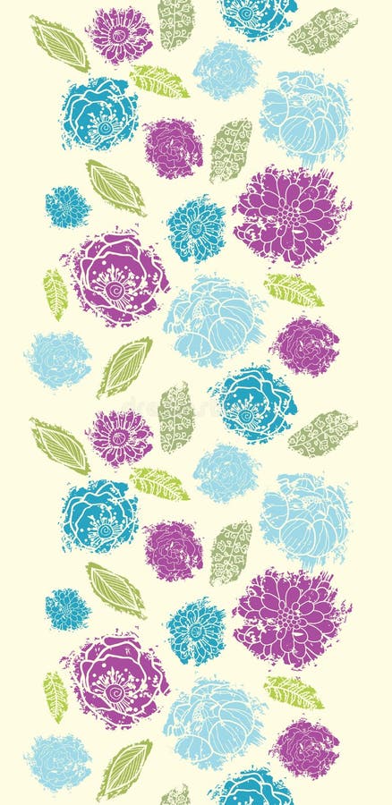 Flower Vertical Style Stroke Seamless Pattern Stock Vector ...